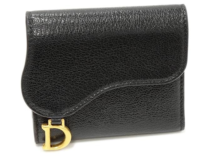 Dior Goat Skin Trifold Wallet Black ref.2473971 - Joli Closet