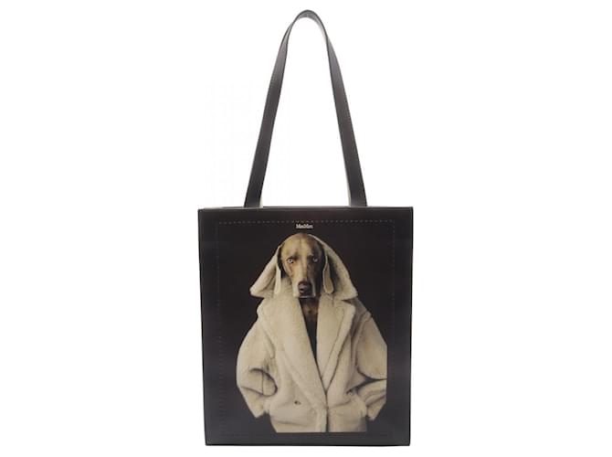 Max Mara Teddy Dog Leather Tote Bag Brown Beige ref.2476152 - Joli Closet