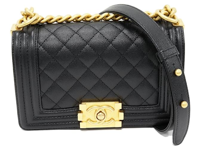 Chanel Boy Chanel Caviar 2way Shoulder Bag Black Leather ref.2477581 ...