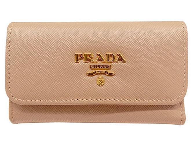 Prada Saffiano Cameo Pink Key Case Leather ref.2477744 - Joli Closet