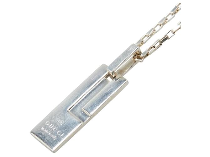 Gucci Logo Plate SV925 Necklace Silvery Metal ref.2479398 - Joli Closet