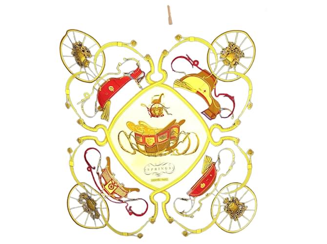 Hermès Hermes SPRINGS Silk Scarf Blue ref.2486162 - Joli Closet