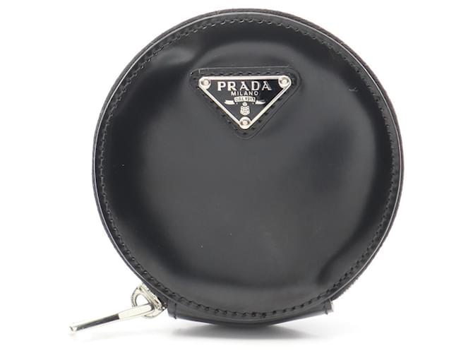 Prada Round Mini Pouch Bag Black Leather ref.2502345 - Joli Closet