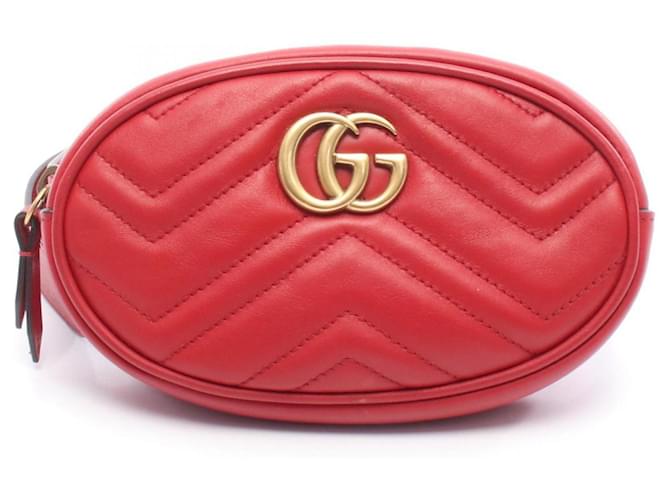 Gucci GG Marmont Red Leather Fanny Pack ref.2506439 - Joli Closet