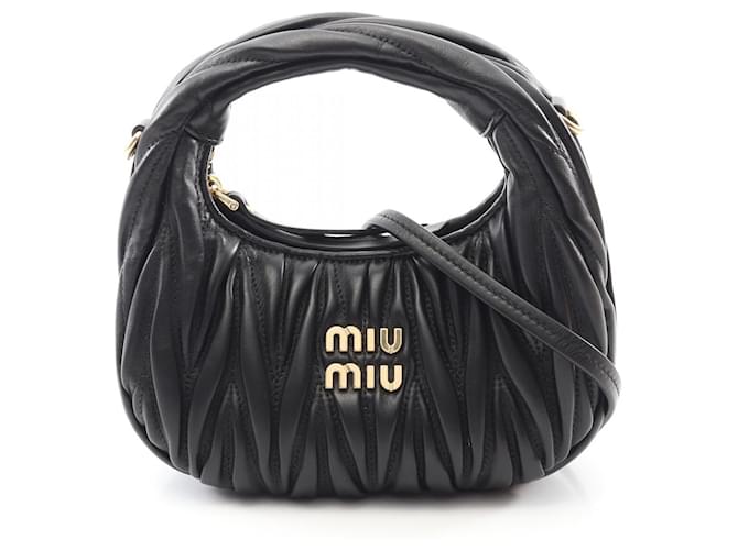 Sac à main en cuir Miu Miu Wonder Noir ref.2513370 - Joli Closet