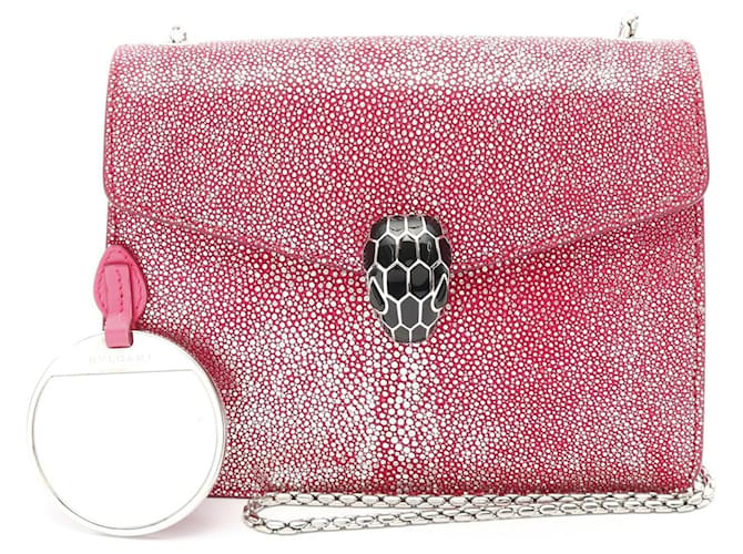 Bulgari BVLGARI Serpenti Forever Stingray Shoulder Bag Silvery Pink ref ...