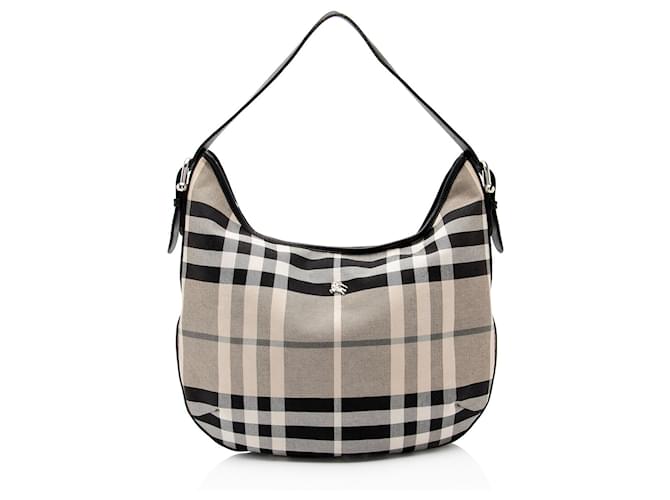 Burberry Beat Check Hobo Brown Beige Leather ref.JC2519979 (Sold ...