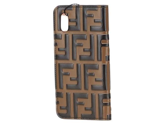 Fendi Zucca Leather Phone Case Brown Pink ref.2535643 - Joli Closet