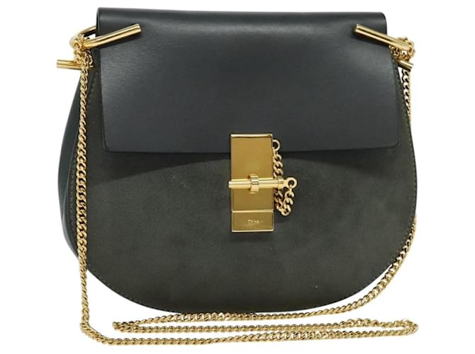 Chloé Chloe Drew Shoulder Bag Leather Medium Khaki ref.2541900 - Joli ...