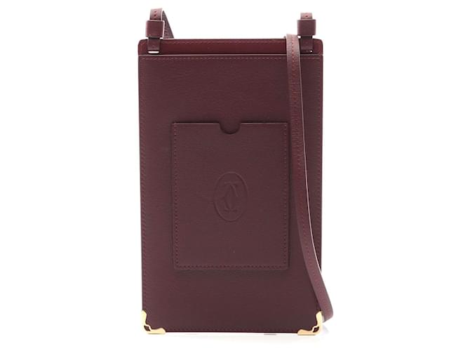 Cartier Leather Must de Cartier Phone Holder Crossbody Brown Pony-style ...