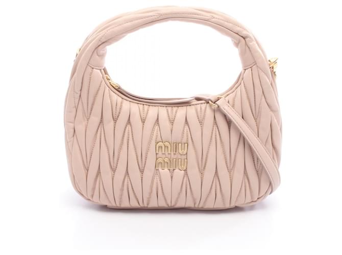 Miu Miu Wonder Matelassé Lambskin 2way Bag Pink Leather ref.JC2569914 ...