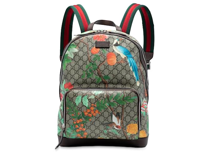 Gucci Brown GG Supreme Tian Backpack Beige Cloth Cloth ref.2579313 ...