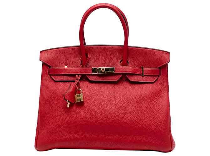 Hermès Red Togo Birkin Retourne 35 Leather Pony-style calfskin ref ...