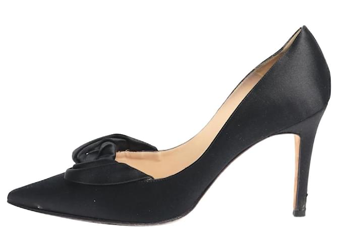 Manolo Blahnik Black satin pleat pumps - size EU 40.5 ref.2583299 ...