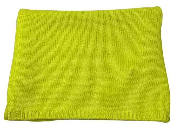 Hermès Hermes Lime Green Cashmere Knit Scarf ref.2589432 - Joli Closet