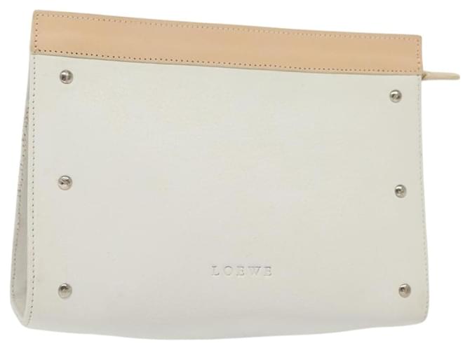 Loewe Flat Zip Pouch Leather White ref.2601882 - Joli Closet