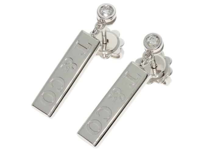 Tiffany & Co Tiffany 1837 Bar Drop Diamond Earrings White gold ref ...