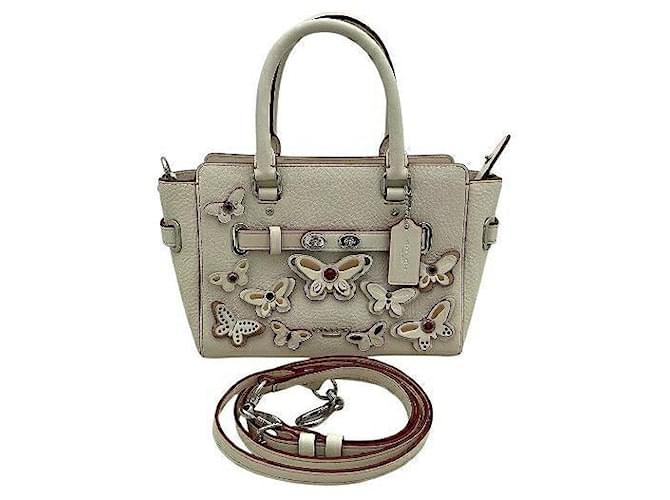 Coach Butterfly Applique Leather 2way Bag White ref.2634867 - Joli Closet