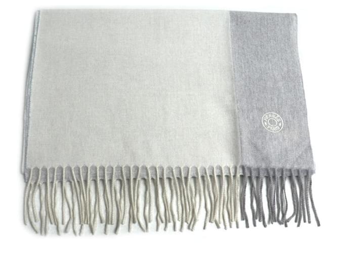 Hermès HERMES Summer Block Scarf Beige Grey Cashmere ref.2712917 - Joli ...