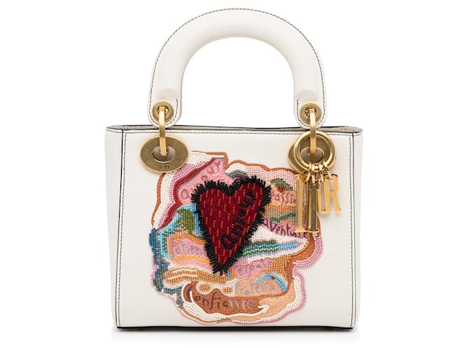Dior Niki De Saint Phalle Mini Calfskin Dioramour Lady Dior White ...