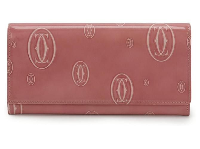 Cartier Patent Leather Bifold Wallet Pink Enamel ref.2757460 - Joli Closet