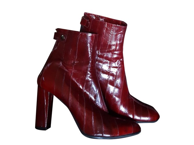 Colisee De Sacha Bottines rouge bordeaux cuire precieuse dans le gout ...