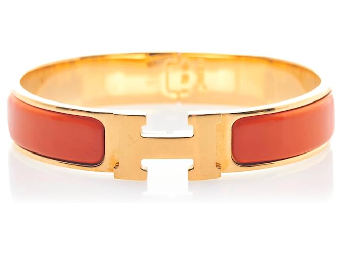 Hermes Hermes Orange Clic Clac H Armband Metall ref.1021648 Joli Closet