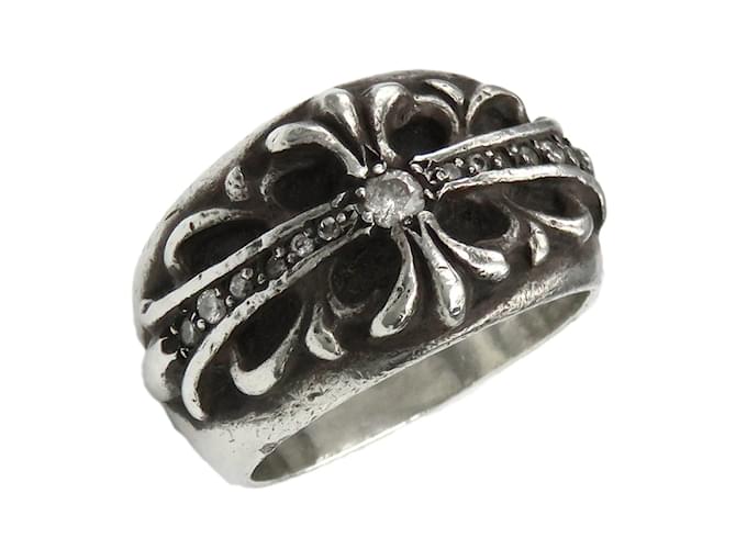 Chrome Hearts Blumenkreuz Diamantring Silber Geld ref.1095246 Joli Closet