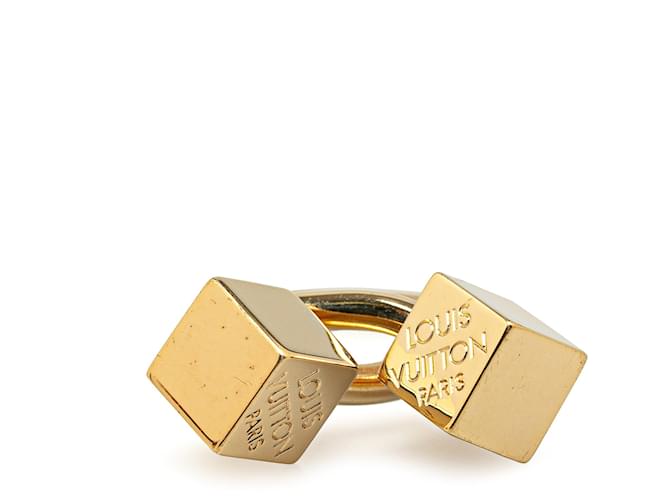 Gold Louis Vuitton Double Cube Scarf Ring Golden Metal ref.1561020 Joli Closet