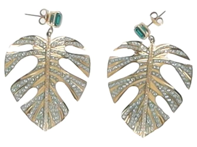 Swarovski tropical leaf earrings store