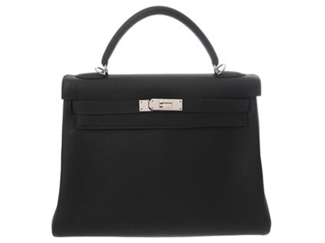 Hermès Sac à main HERMES Kelly 32 Cuir Noir ref.2639998 - Joli Closet
