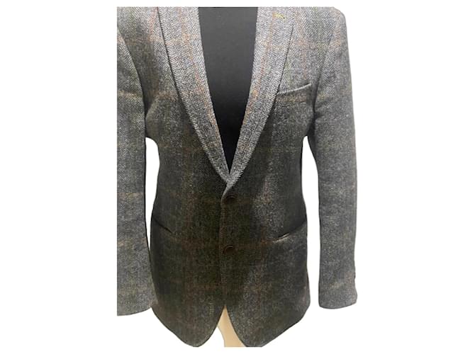 Harris Wharf London Harris Tweed Blazer Jacket by Mario Barutti Wool ...