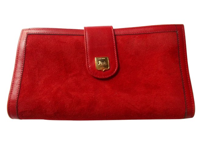 Céline Clutch bags Red Deerskin ref.6442 - Joli Closet