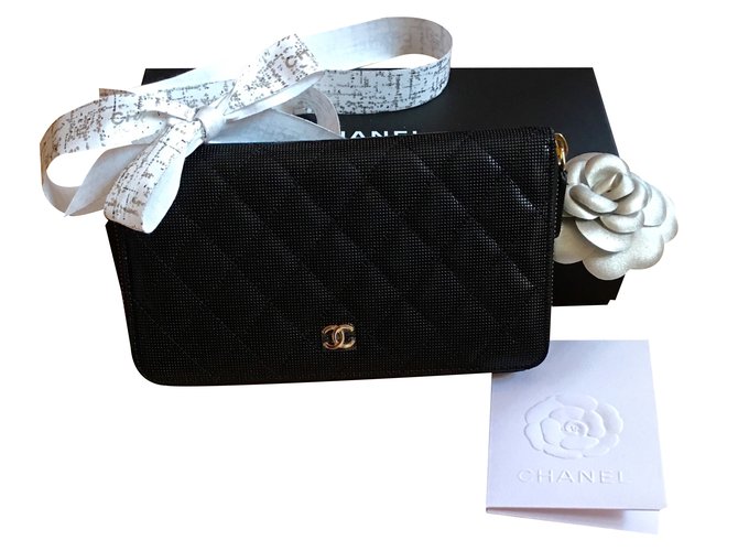 Chanel Black Purse + Invoice Leather ref.23187 - Joli Closet