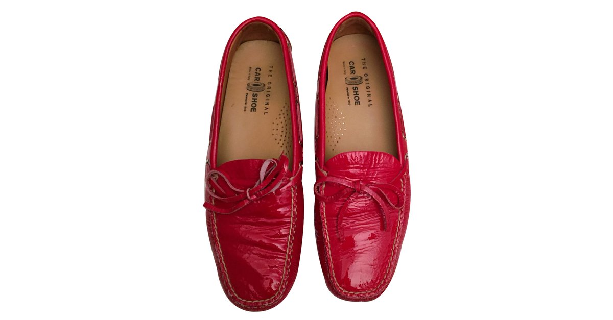 Car Shoes Mocassins Cuir vernis Rouge ref.32751 - Joli Closet