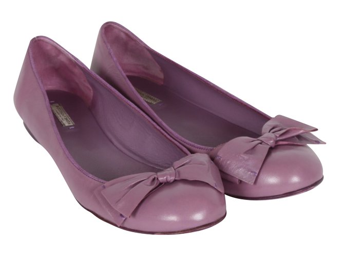 Bottega Veneta leather ballerinas Purple ref.34701 - Joli Closet