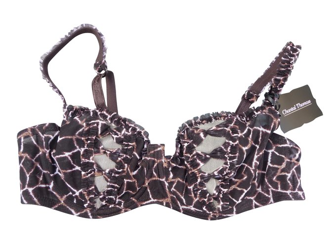 Chantal Thomass Bra with braces - 90 E Brown Polyamide ref.39451 - Joli ...