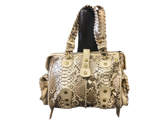 Chloé Handbags Beige Python print Python ref.49345 - Joli Closet