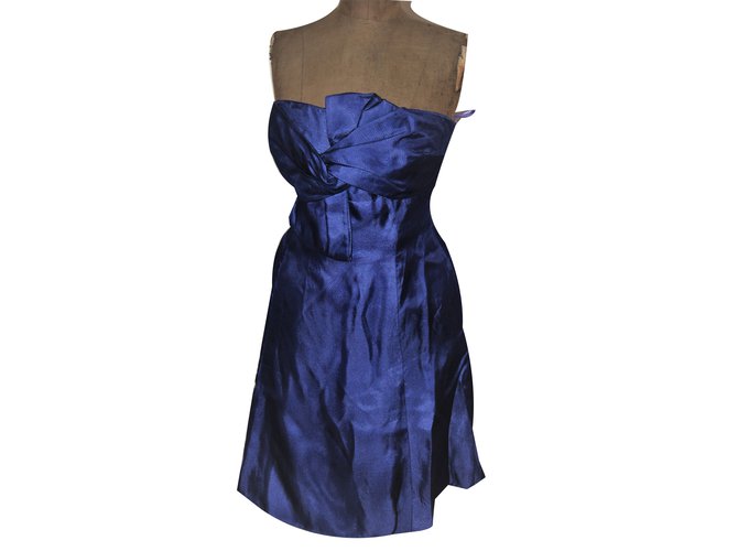 Coast Robes Soie Bleu Bleu Marine ref.49740 - Joli Closet