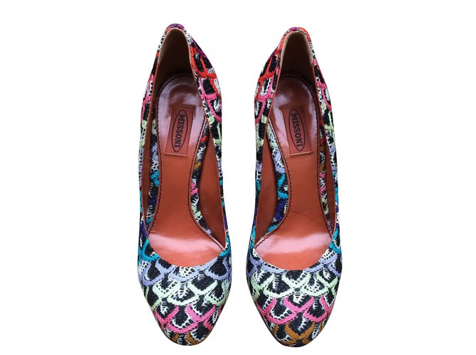 Missoni Heels Multiple colors Leather Cloth ref.57504 - Joli Closet