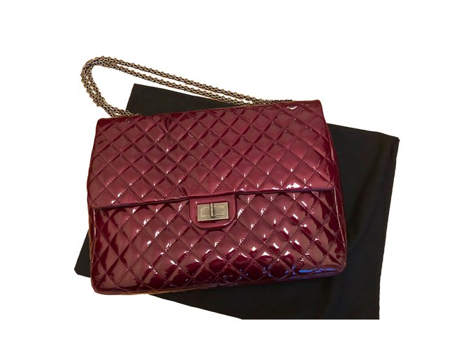 Chanel Burgundy Patent 2.55 reissue bag Dark red Patent leather ref ...