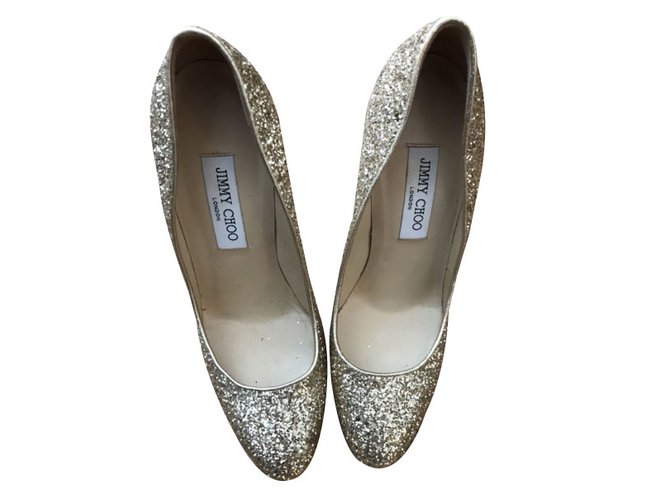 Jimmy Choo 124 Victoria Gold Golden ref.73777 - Joli Closet
