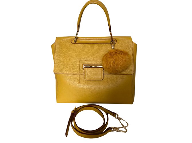 Furla Handbags Yellow Leather ref.77872 - Joli Closet