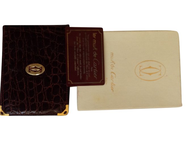 Cartier wallets Dark brown Exotic leather ref.79197 - Joli Closet
