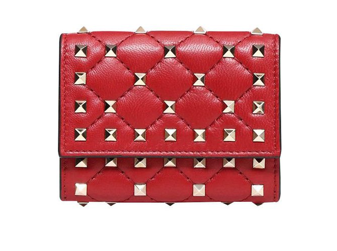 Valentino Garavani Portefeuille Valentino neuf Cuir Rouge ref.99351 ...