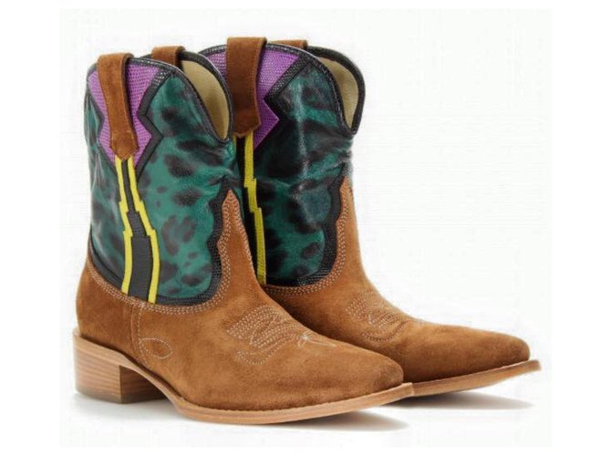 Etro Boots Multiple colors Suede Leather ref.113583 - Joli Closet