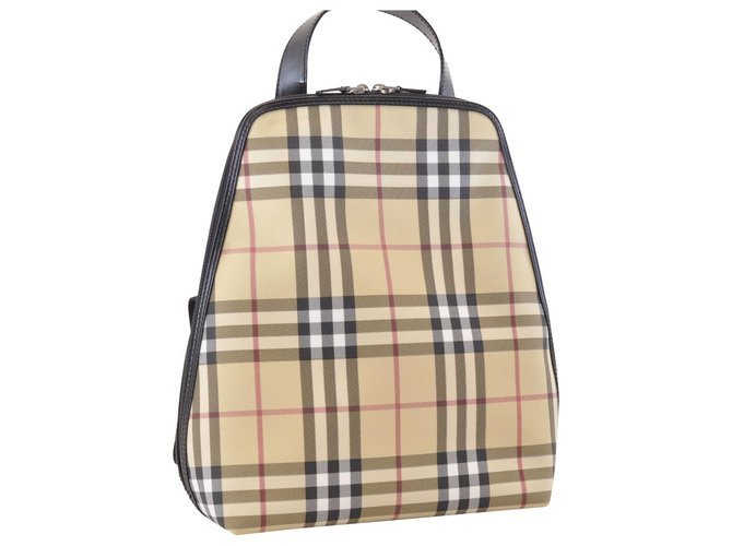 Burberry Nova Check Backpack Cream Cloth ref.130265 - Joli Closet