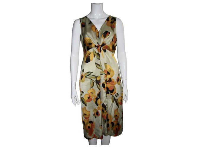 Clements Ribeiro Satin dress with draping Multiple colors Khaki ...
