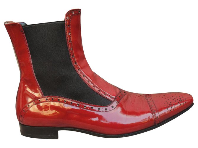 bottines vernies Dolce & Gabbana Cuir vernis Rouge ref.136033 - Joli Closet