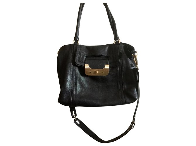 Diane Von Furstenberg DvF large leather bag Black ref.141514 - Joli Closet